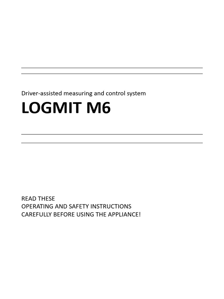 Logmit m6 Manual 1.09 EN | PDF | Calibration | Menu (Computing)