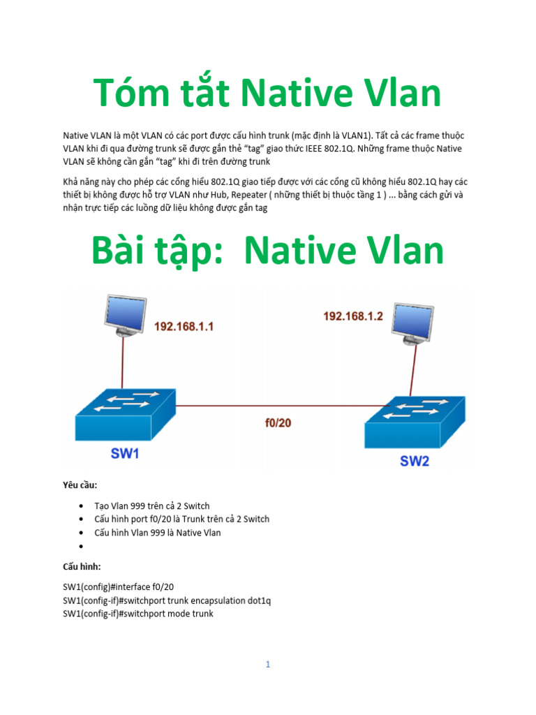 Lab 2-0 Native Vlan | PDF