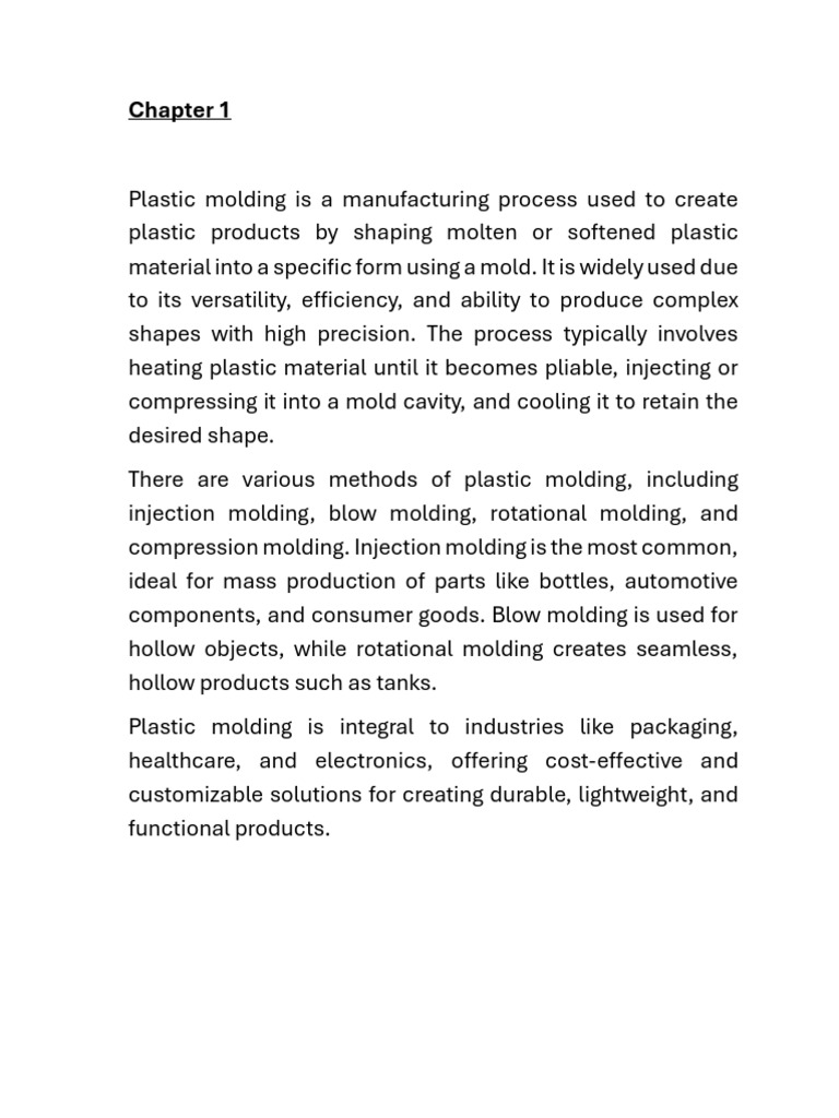 Platsic Moulding Brief | PDF | Business | Technology & Engineering