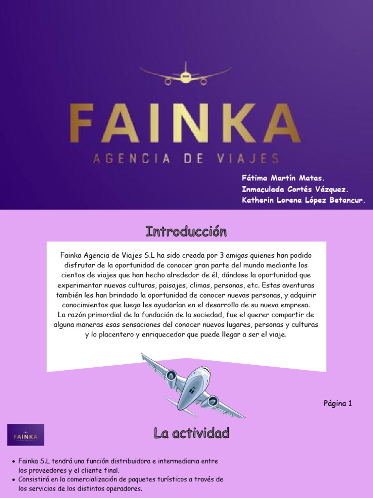 Agencia de Viajes Fainka: Servicios y Misión | PDF | Business | Marketing
