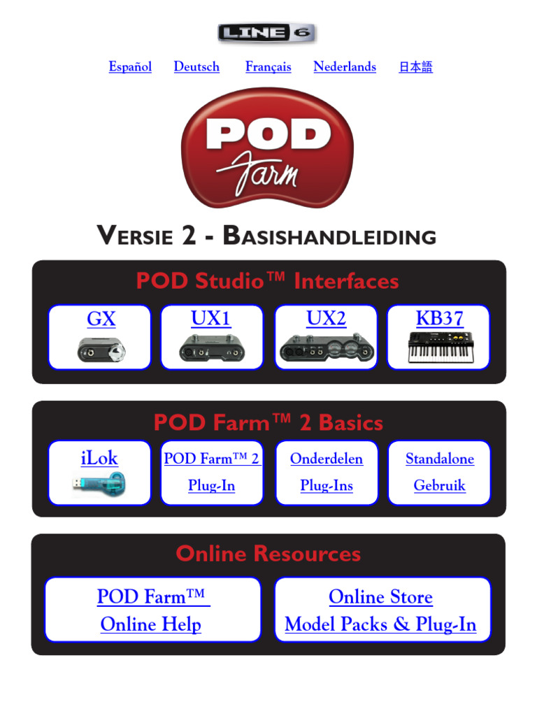 POD Farm 2 Basic User Guide - Dutch (Rev A) | PDF