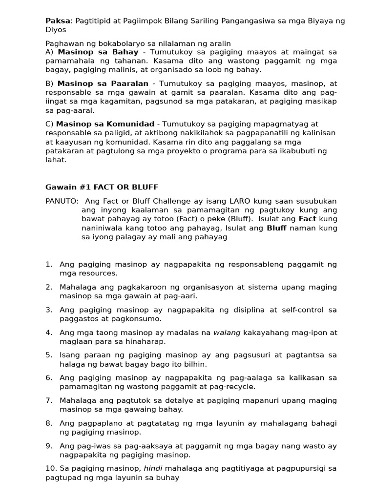 EsP 7 Asynchronous Activities September 3 2024 | PDF