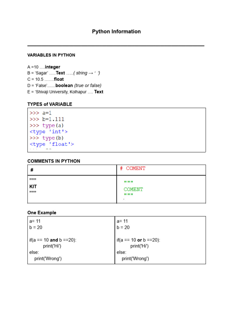 Python Information | PDF | Language Arts & Discipline | Computers