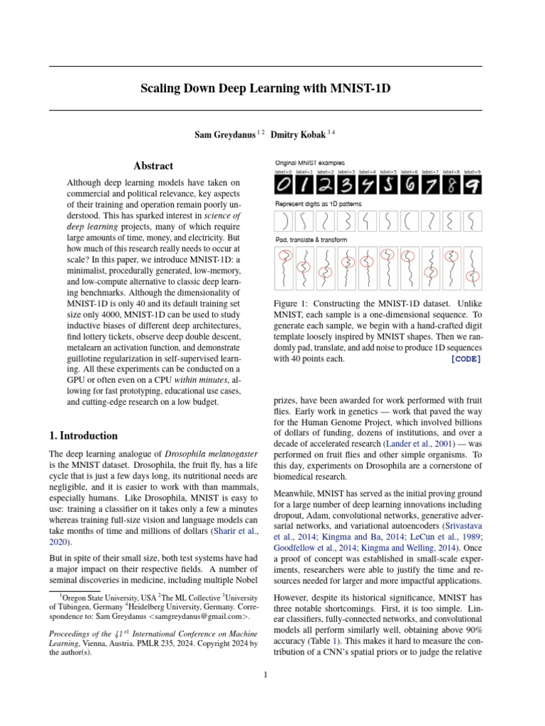 Scaling Down Deep Learning With MNIST-1D | PDF | Deep Learning | Artificial Neural Network