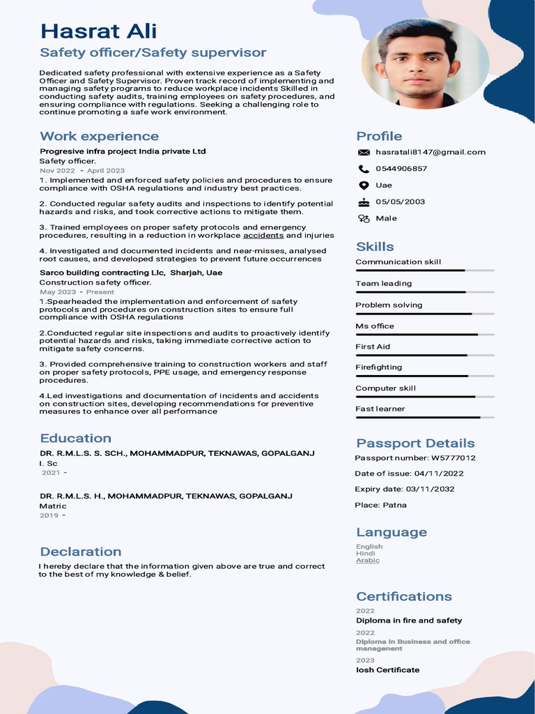 MR Hasrat Ali | PDF | Occupational Safety And Health Administration ...