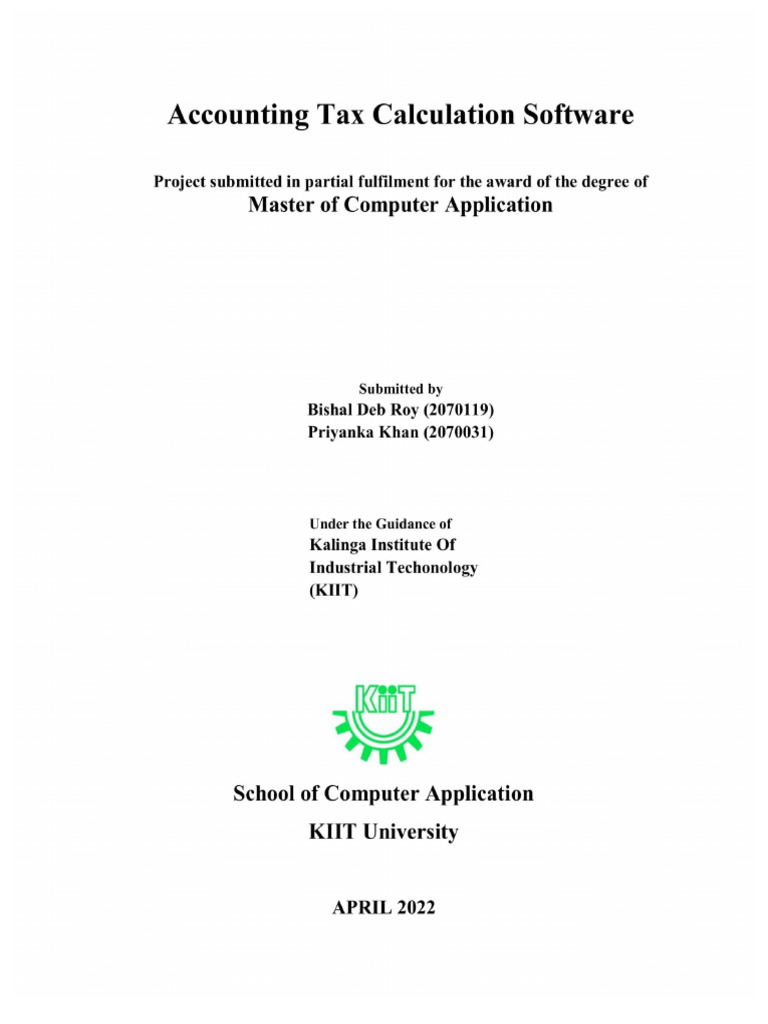 Project - Accounting Tax Calculation Software | PDF | Sql | Relational ...