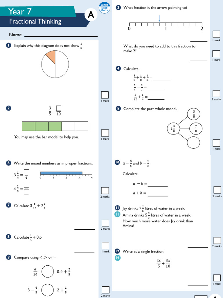 Fractions_revision | PDF | Mathematical Concepts | Mathematical Objects