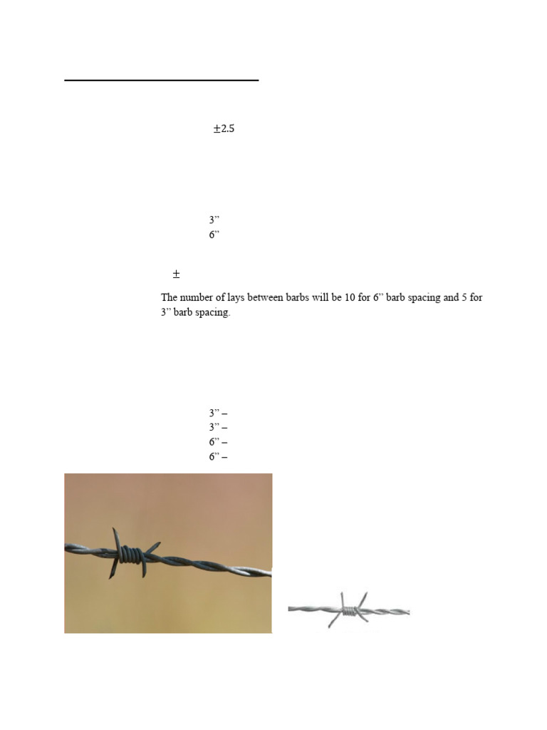 Barbed Wire Specifications | PDF