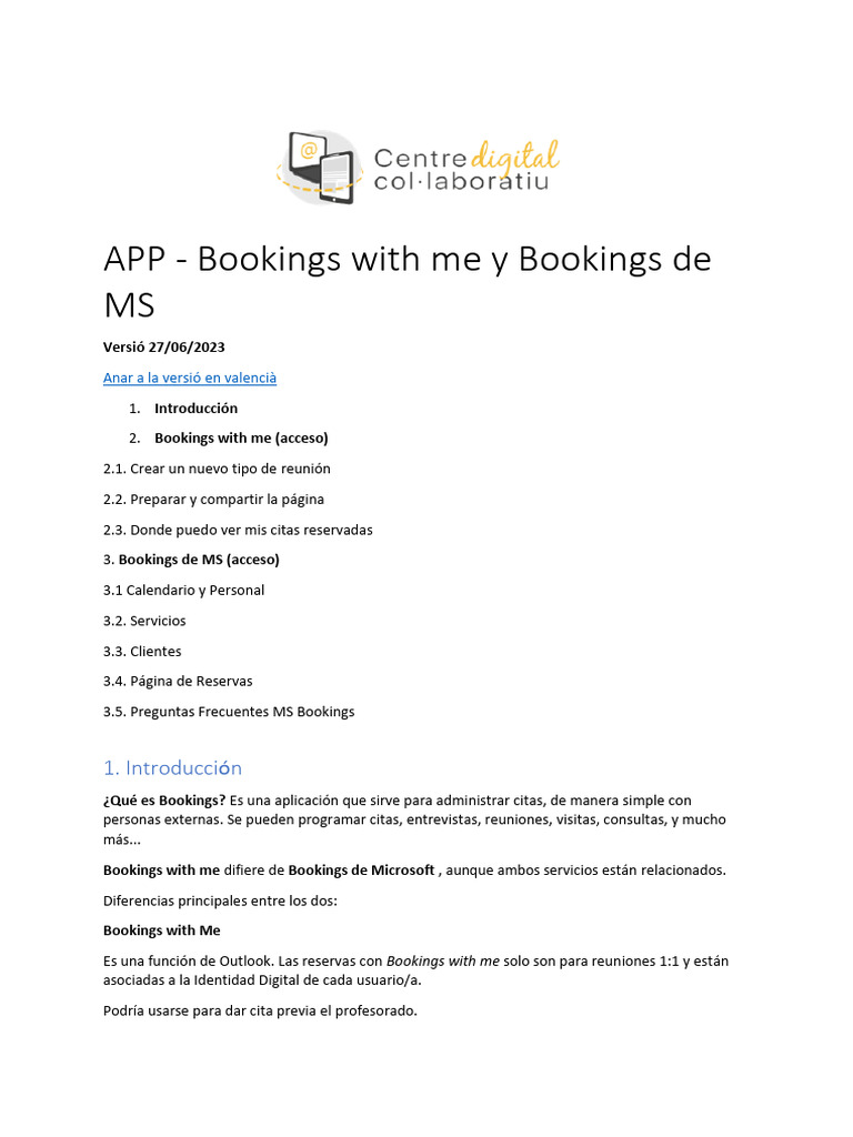 Guía Completa de MS Bookings y Bookings with Me | PDF | Aplicación movil | Software