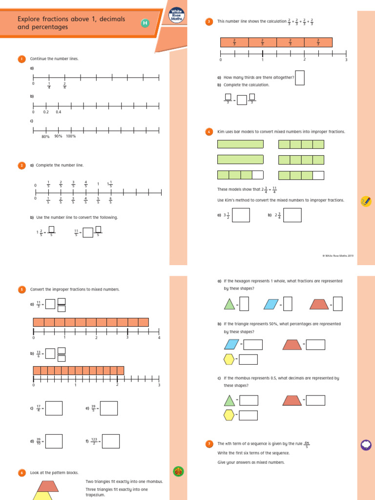 Y7 Autumn Block 5 WO15 Explore Fractions Above 1 Decimals and ... Y7 Autumn Block 5 WO15 Explore Fractions Above 1 Decimals and ...