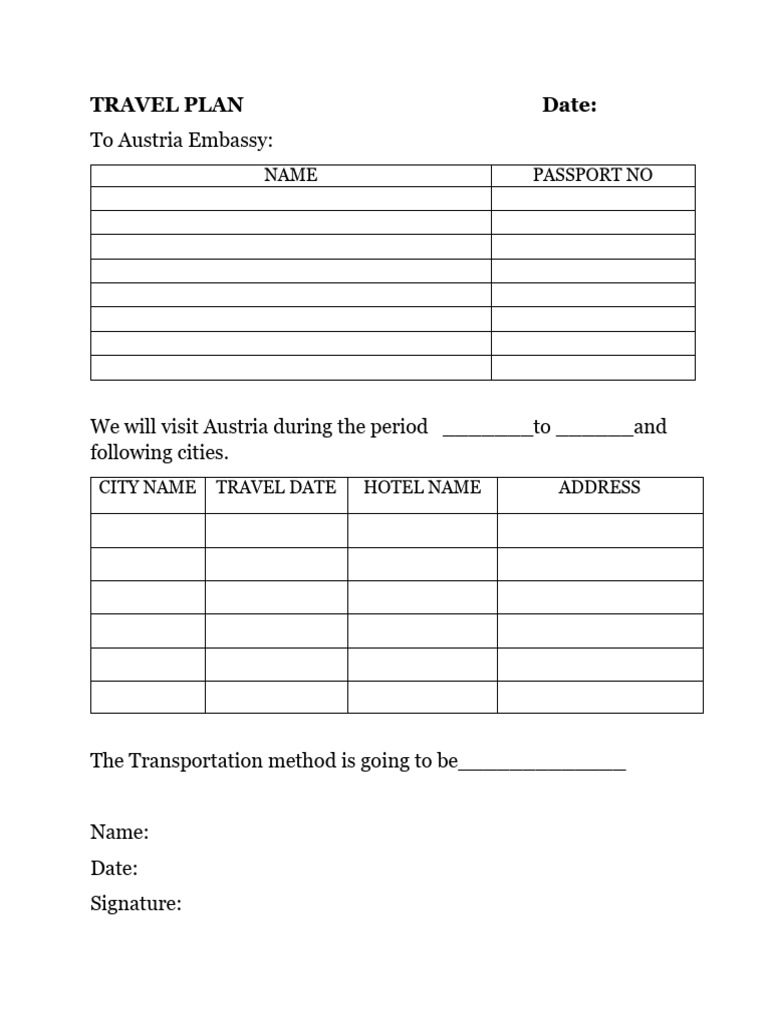 خطة السفر لنمساaustria Travel Plan | PDF | Art