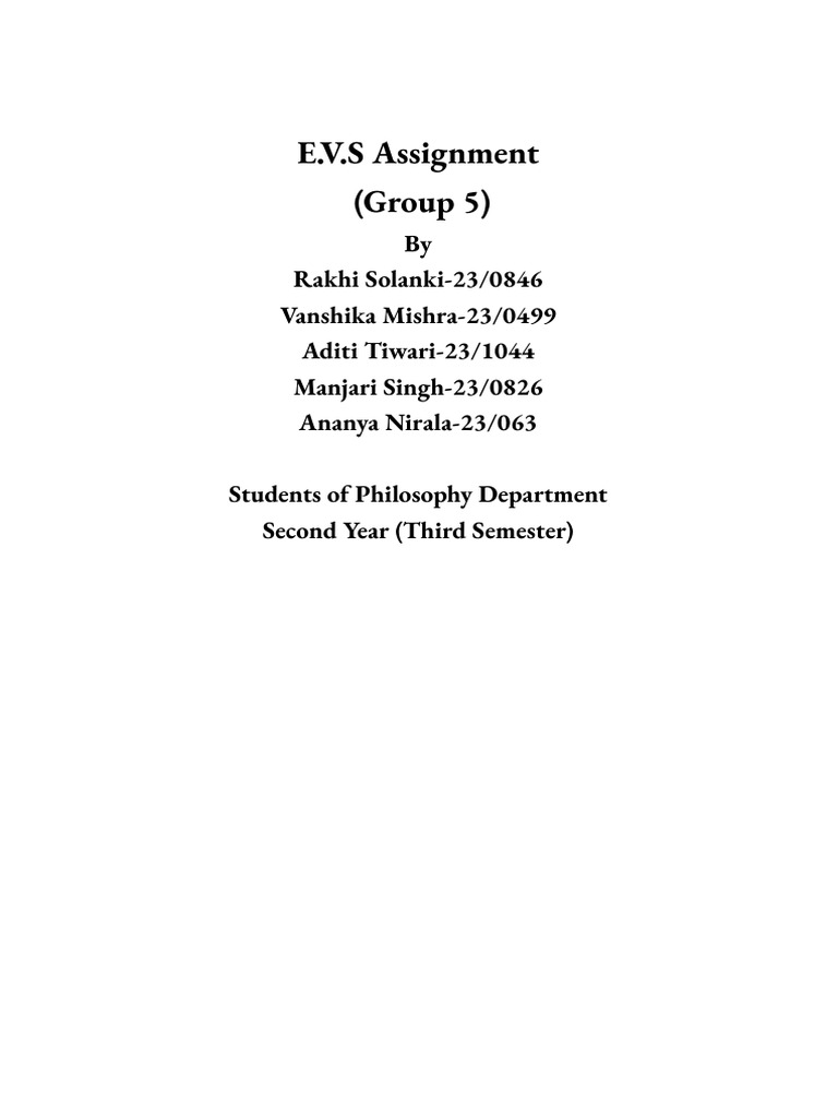 EVS Assignment of Group 5 | PDF | Conservation Biology | Ecology