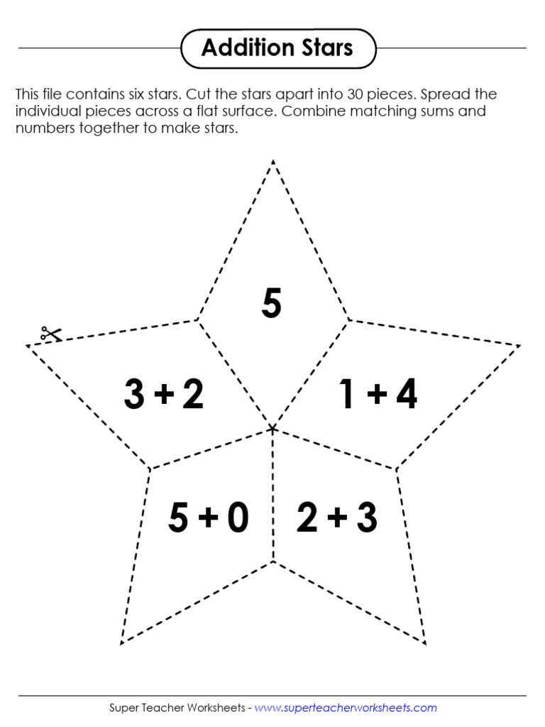 Cut Out Stars Addition - RRTSA | PDF | Teaching Methods & Materials