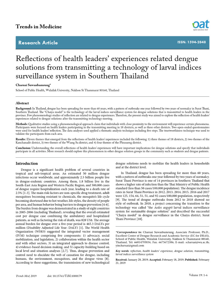 Reflections of Health Leaders Experience | PDF | Public Health ...