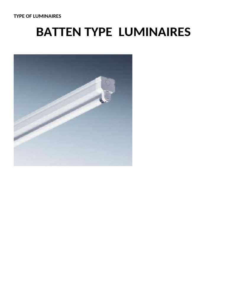 Types of Luminaires Overview | PDF