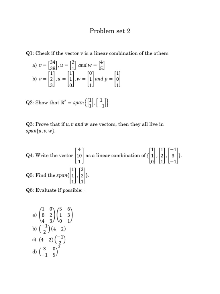 As 2 Linear Algebra | PDF