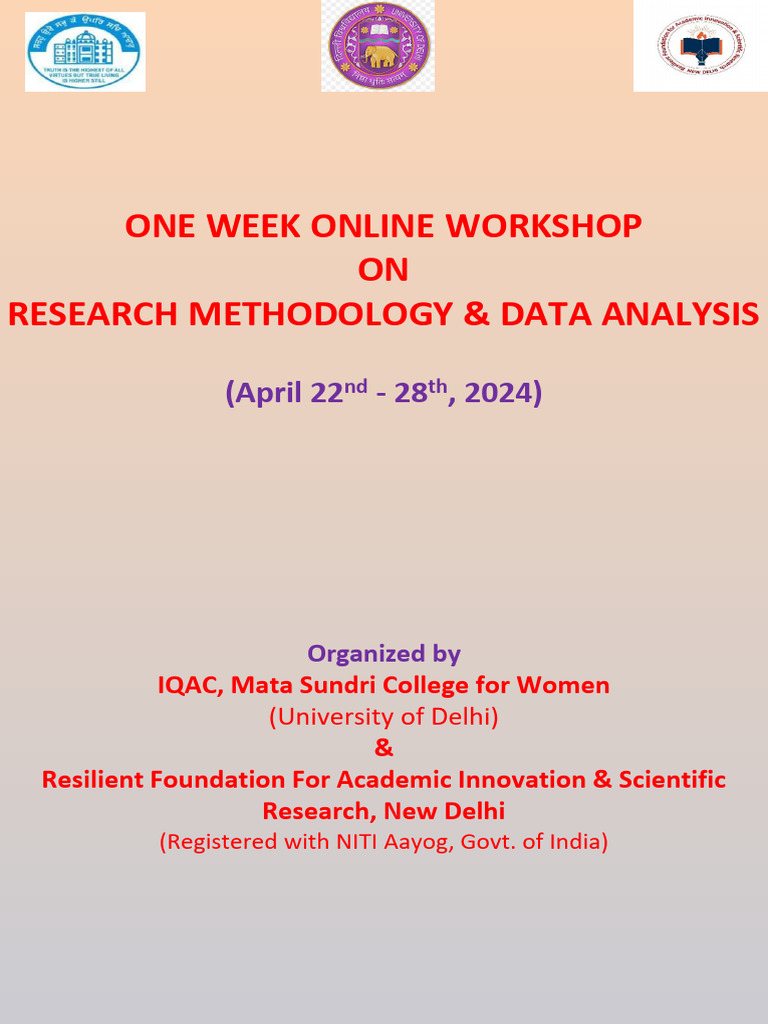 Online Workshop on Research Methodology | PDF | Data | Inquiry