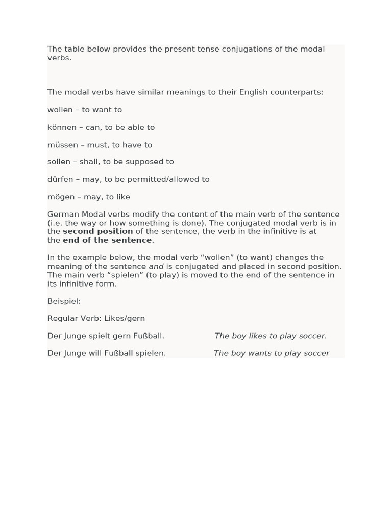 Modal Verbs & Time Phrases Sentence Position | PDF | Language Arts ...