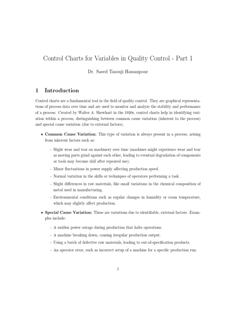 Control Charts | PDF | Standard Deviation | Sampling (Statistics)