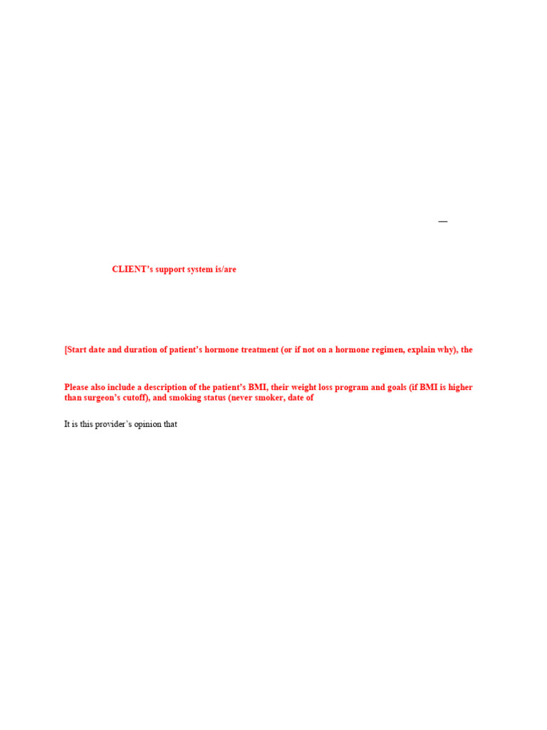 Top Surgery Letter Template | PDF | Wellness | Science & Mathematics