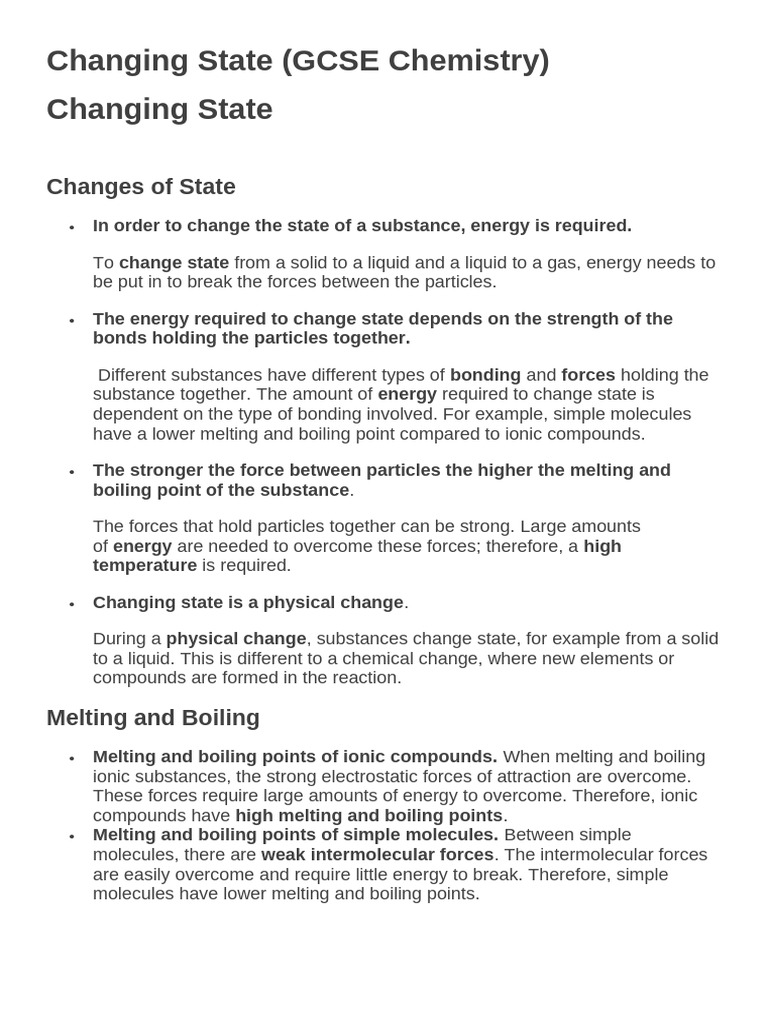 Changing State | PDF | Liquids | Chemical Compounds