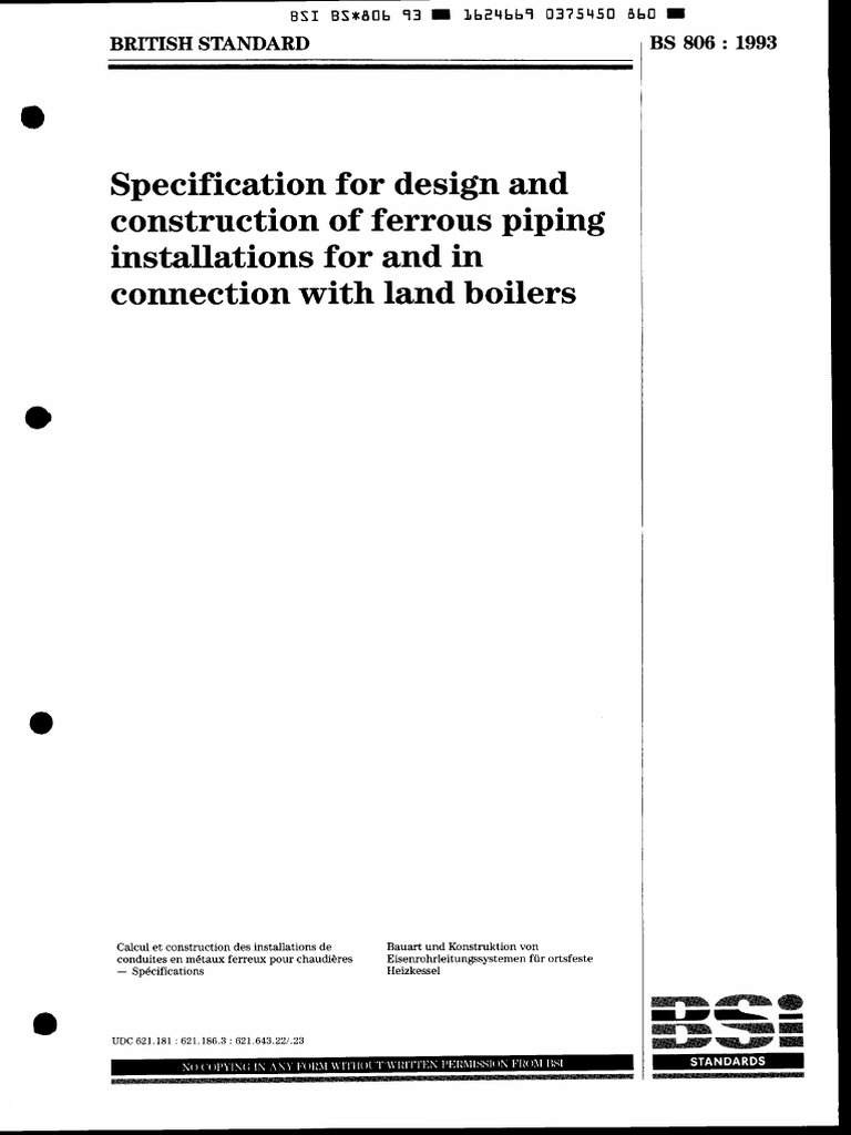 BS 806 1993 (Piping Stress Calcs) | PDF | Pipe (Fluid Conveyance ...