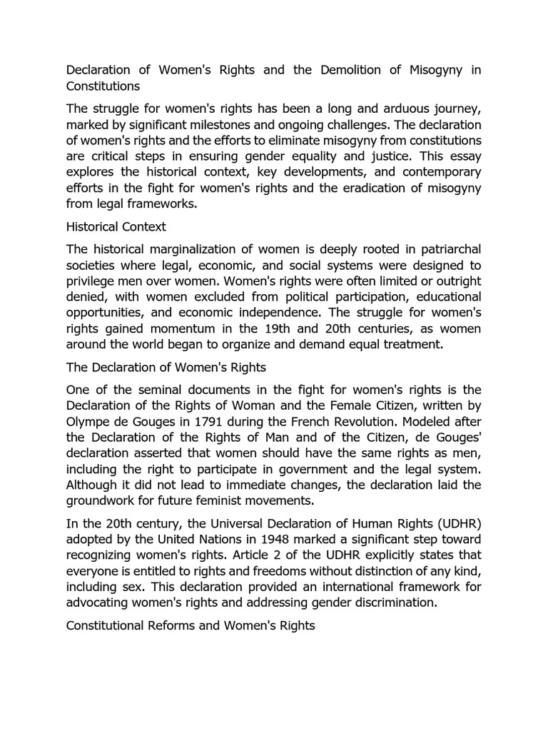 Women's Rights and Constitutional Reform | PDF | Gender Studies ...
