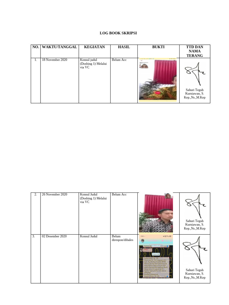 Log Book Skripsi | PDF