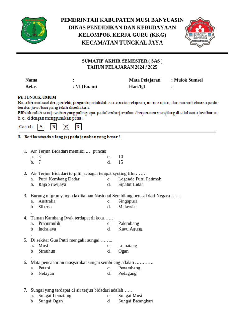 MASTER SAS Mulok Kls 6 SD | PDF