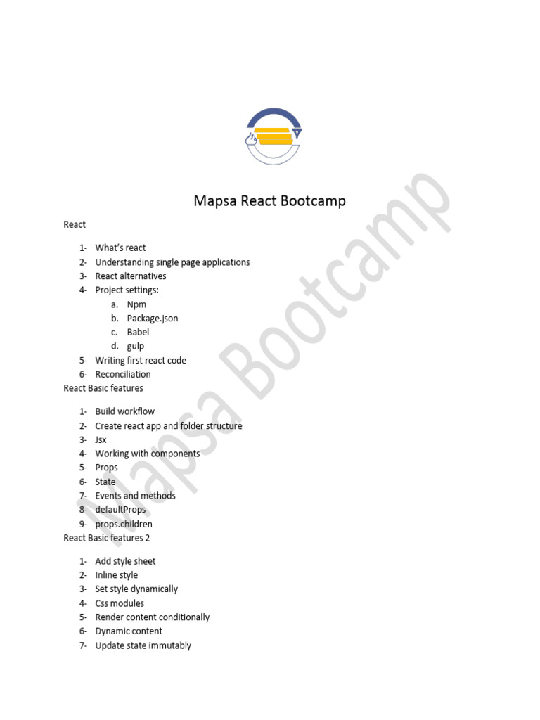 Mapsa React Bootcamp | PDF | Computers
