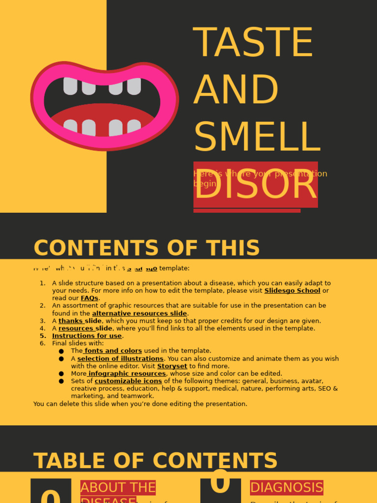Taste & Smell Disorders XL by Slidesgo | PDF | Planets | Planets In ...