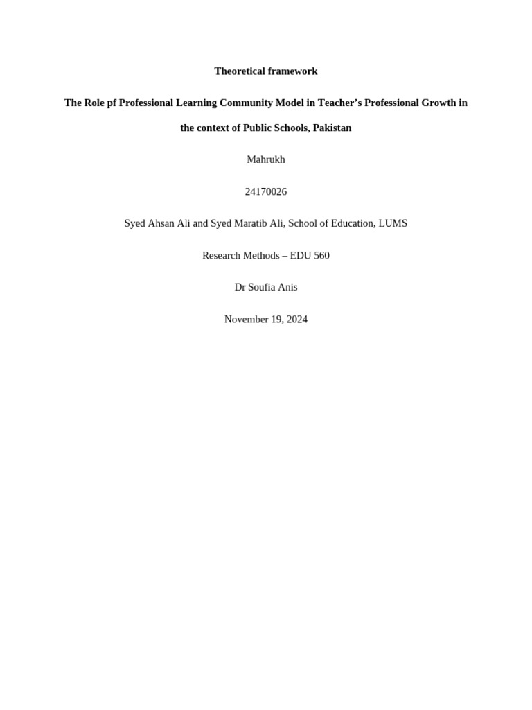 Theoretical Framework 1 | PDF