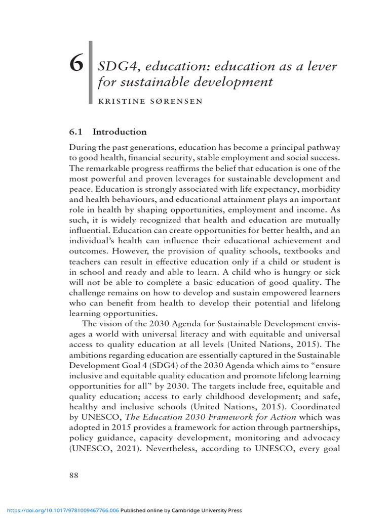Sdg4 Education Education As A Lever For Sustainable 2n5m49bknl | PDF | Literacy | Sustainable ...