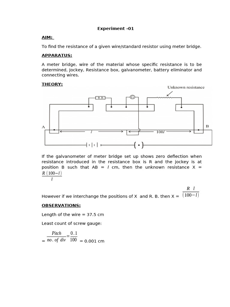 Exp No 1-XII Phy | PDF