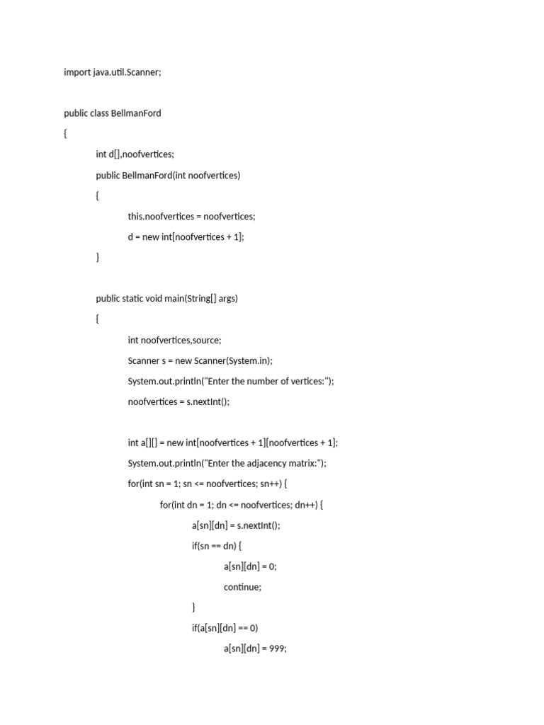 Bellman Ford | PDF | Computers | Technology & Engineering