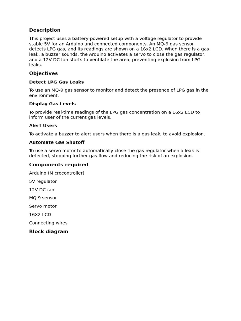 How To Make LPG Detection System Using Arduino, Exhaust Fan, Servo ...