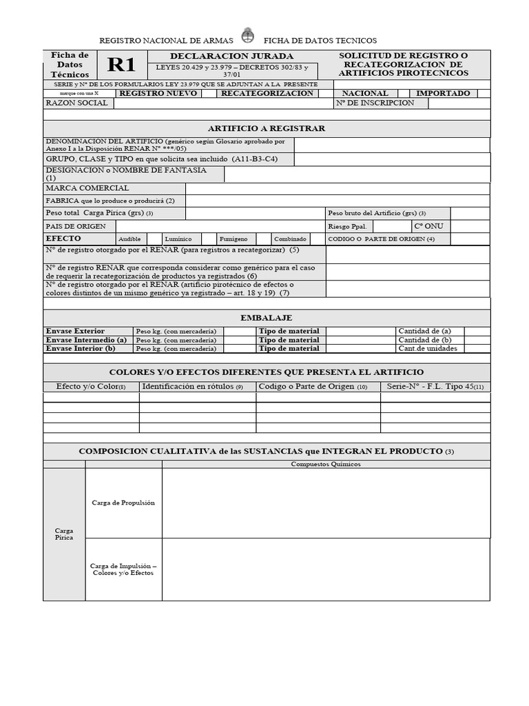 Disp 77-05 (Formulario R1) | PDF