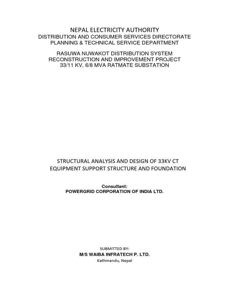 33kV CT Support Structure Analysis | PDF | Structural Load | Building Engineering