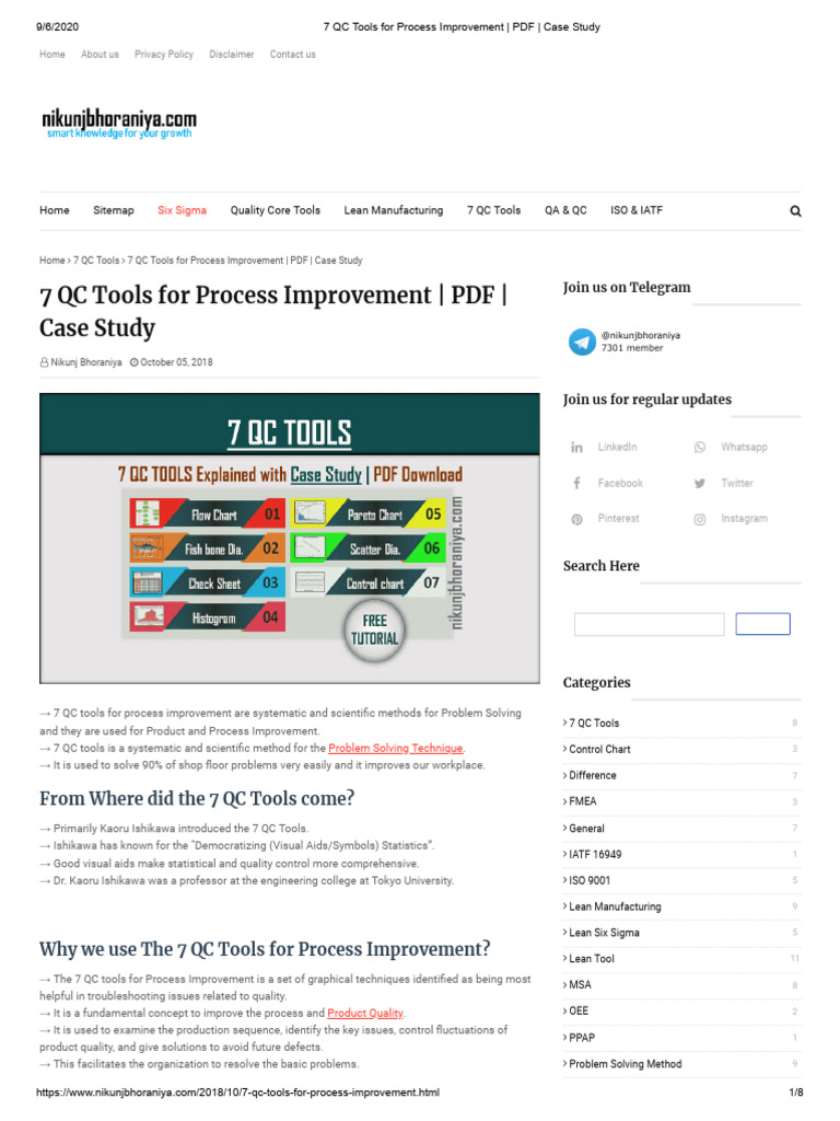 7 QC Tools For Process Improvement - PDF - Case Study | PDF | Histogram | Scatter Plot