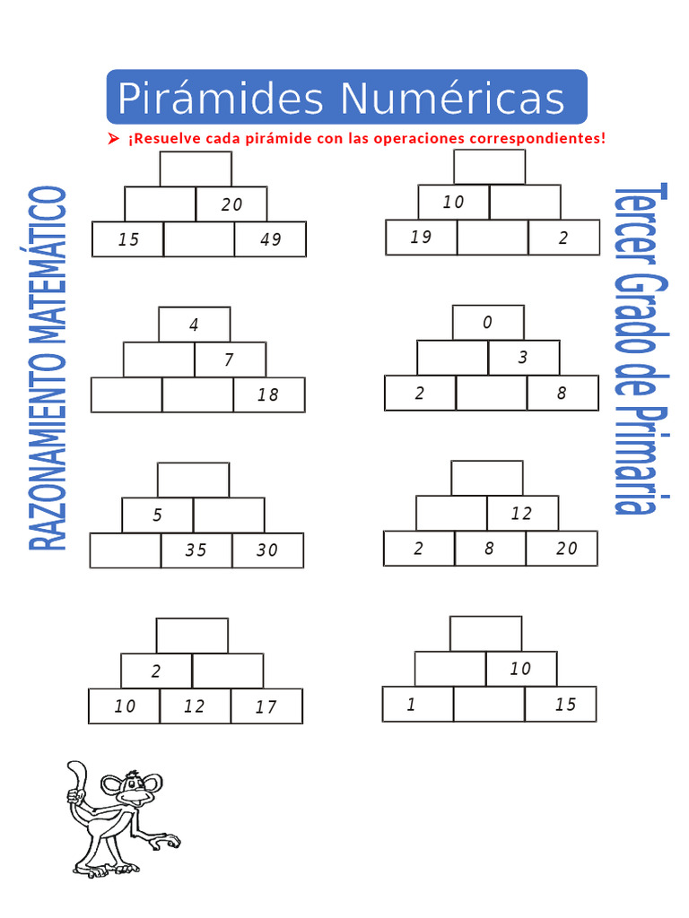 Ejercicios de Pirámides Matemáticas 3° | PDF