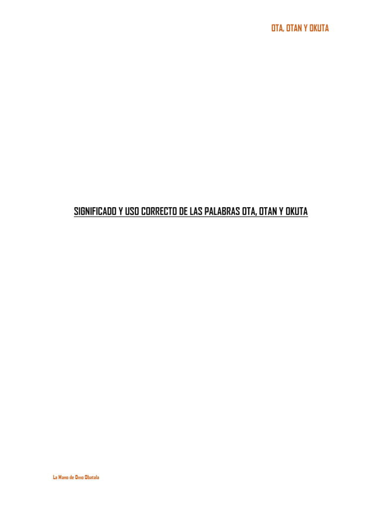 Significado y Uso Correcto de Las Palabras Ota | PDF | Sobrenatural