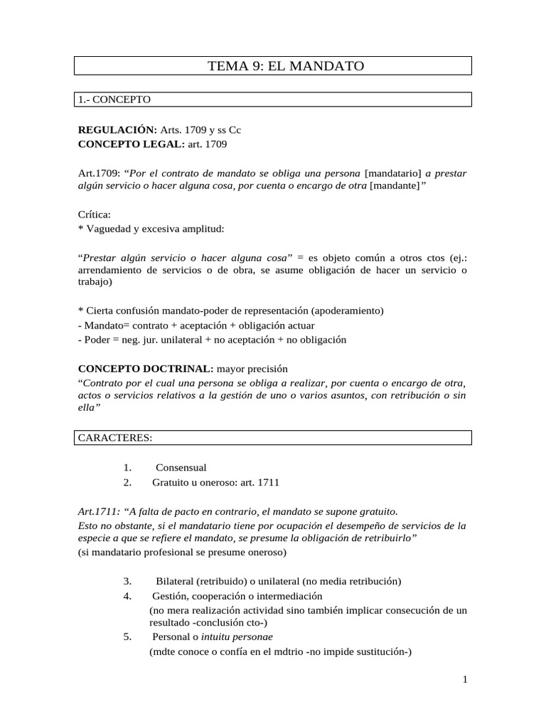 Clases y características del mandato legal | PDF | Ley común | Derecho ...