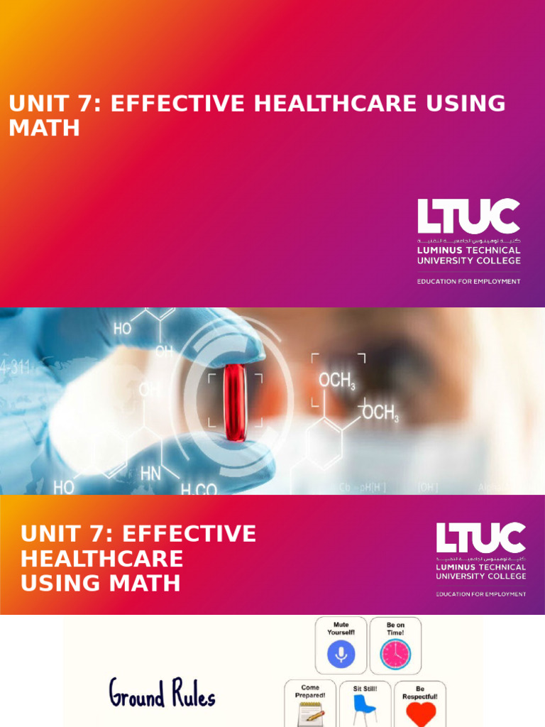 Math Applications in Healthcare | PDF | Health Care | Medicine