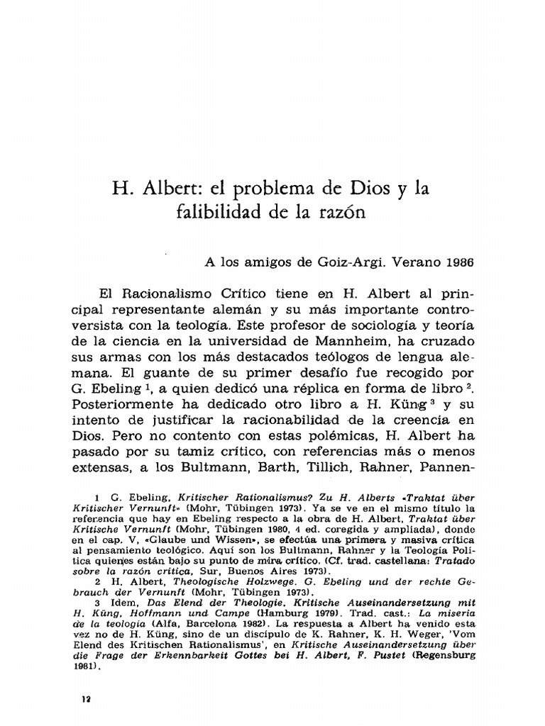 Hans Albert | PDF | Karl Popper | Verdad