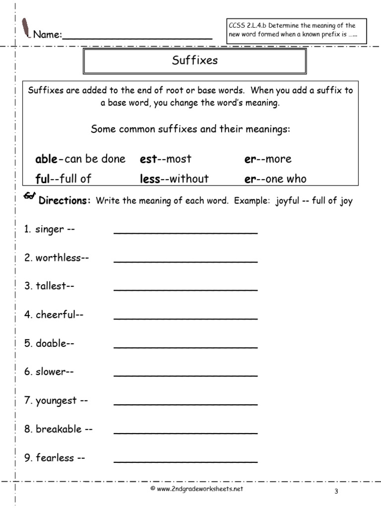 Understanding Word Suffixes and Meanings | PDF