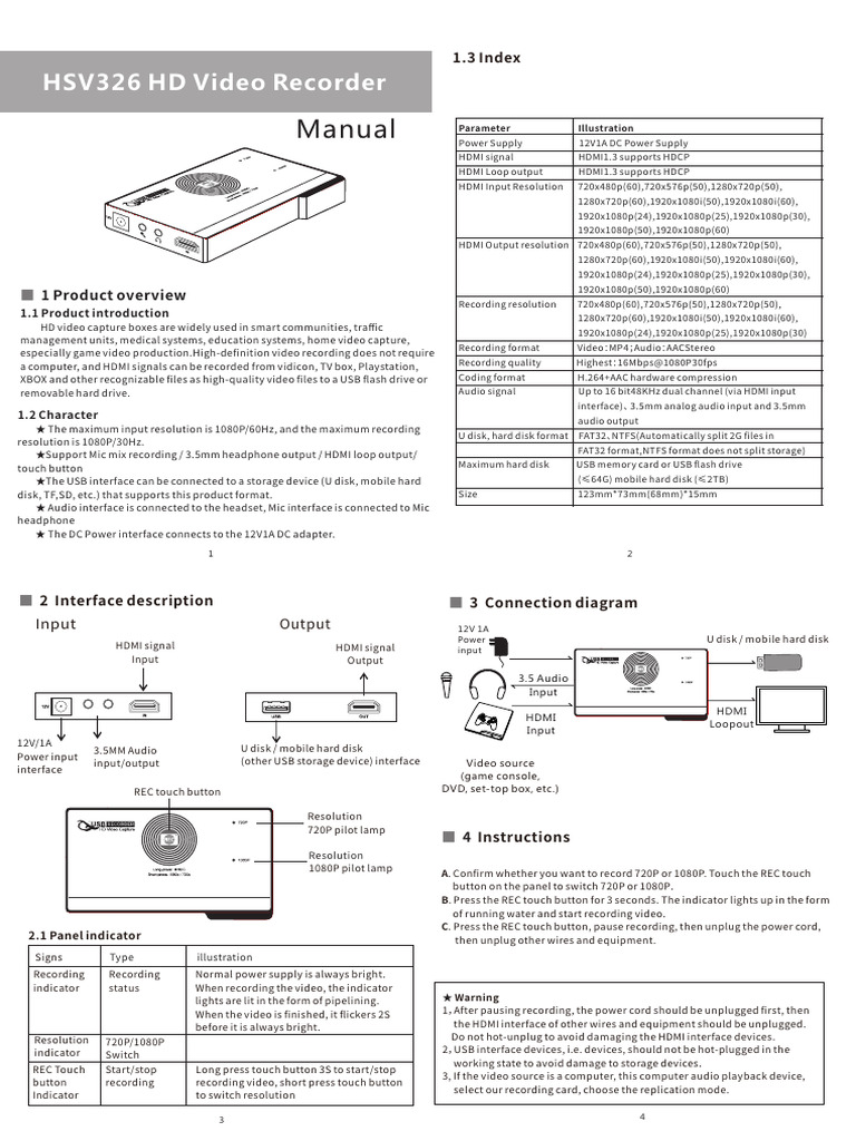 HDMI Capture Card HSV326 | PDF | Computing | Electronics