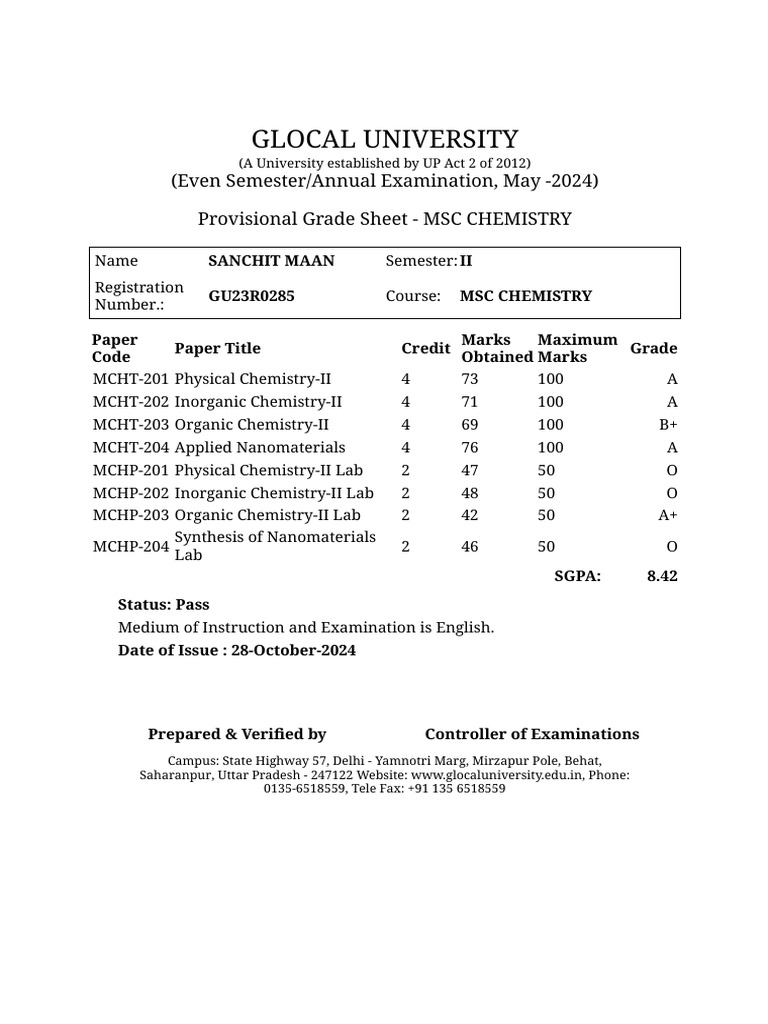 Glocal-University Page Restultnew | PDF