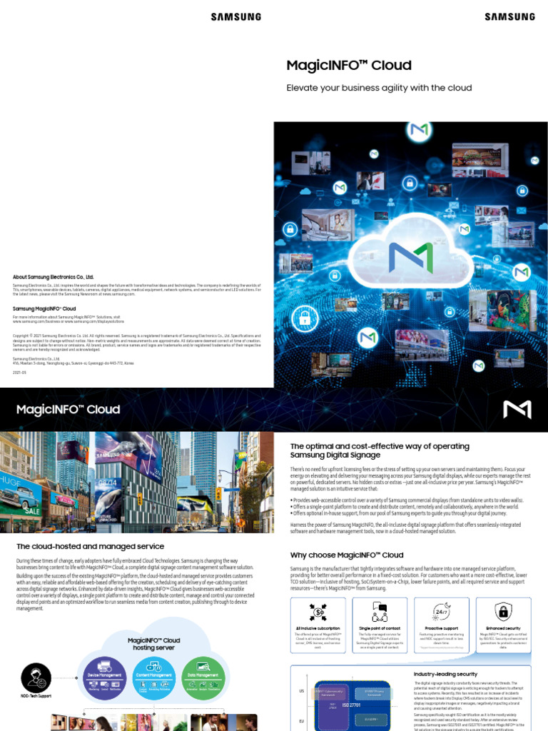 Samsung-MagicINFO-Cloud Leaflet 210520 WEB | PDF | Computer Security ...