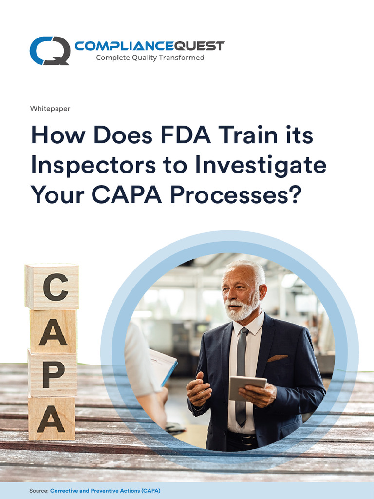 FDA Inspector CAPA Training Overview | PDF | Business