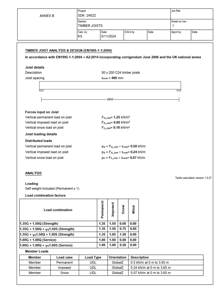TIMBER JOIST DESIGN | PDF | Bending | Strength Of Materials